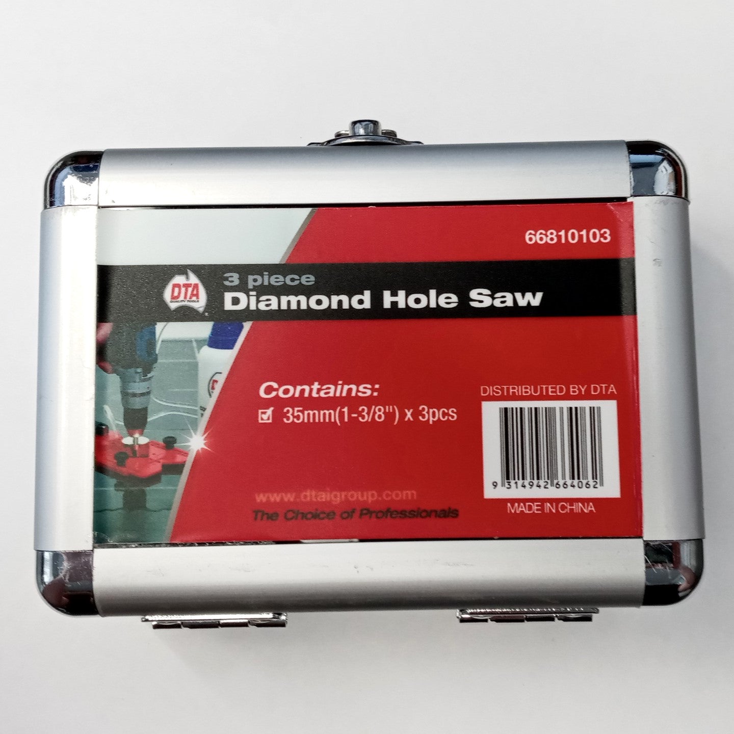 DTA 66810103 3pc Diamond Hole Saw Kit 3 x 1-3/8" Saws