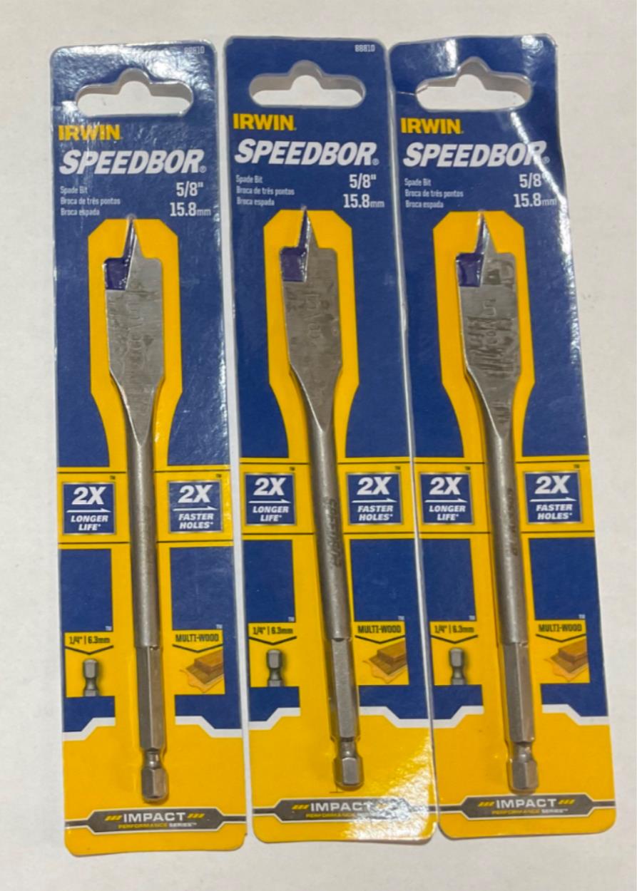 Irwin 88810 5/8" Speedbor Spade bit 3pks #I-51