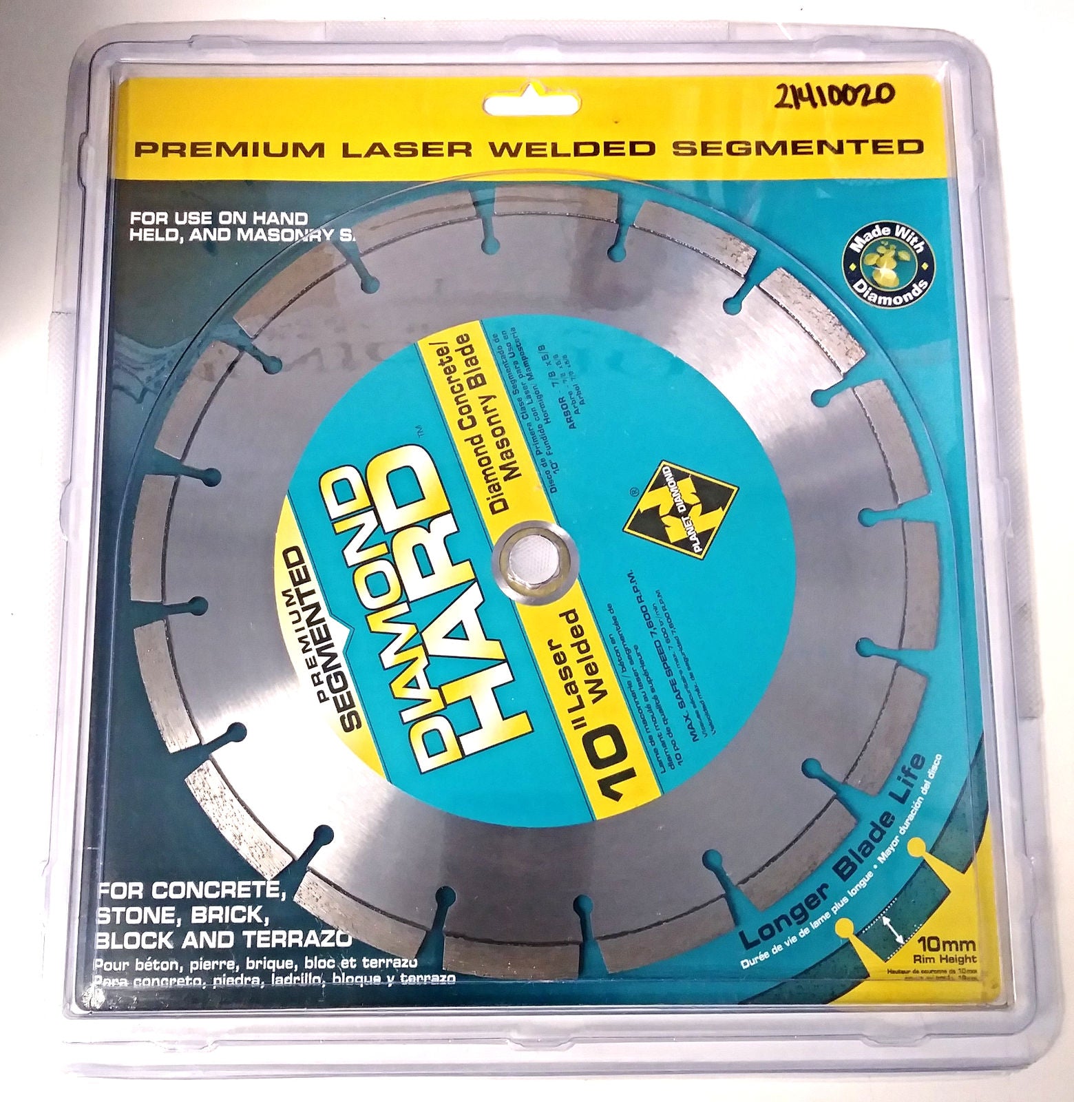 Planet Diamond 21410020 10" Premium Segmented Diamond Concrete / Mason