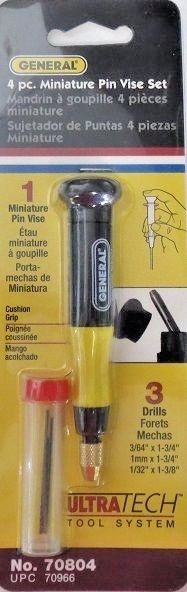 General Tools 4 Piece Miniature Pin Vise Set 70804