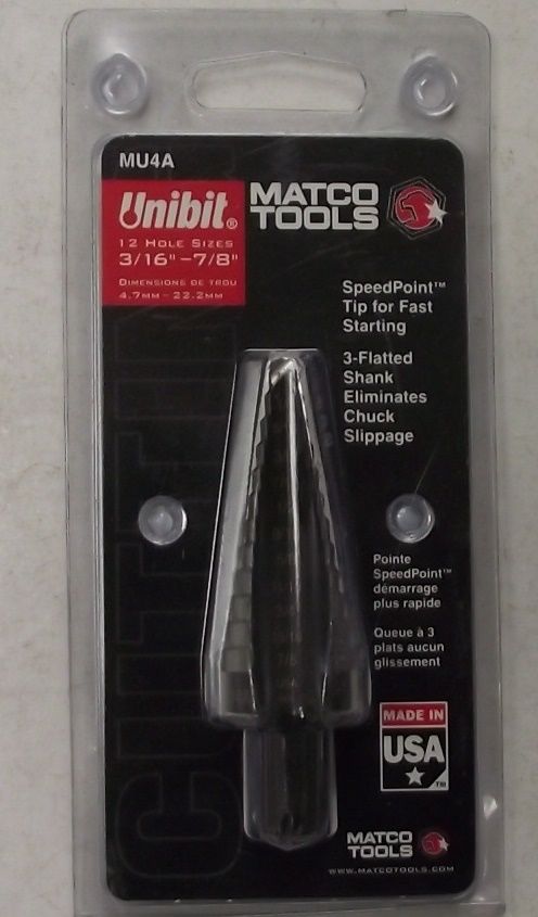 Matco MU4A 3/16" to 7/8" Unibit Step Drill USA