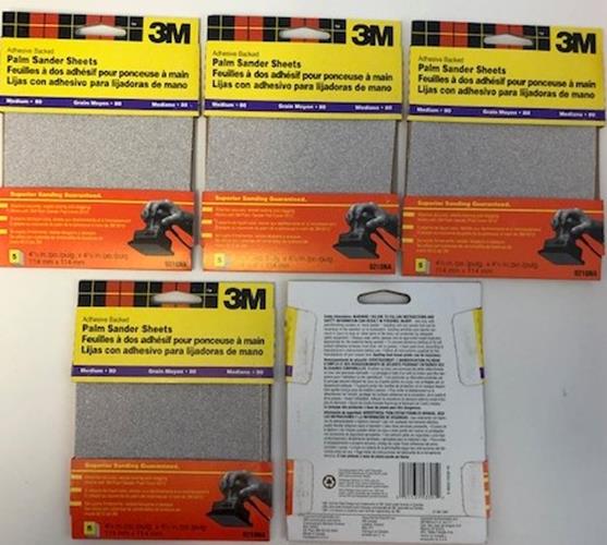 3M 4-1/2" x 4-1/2 Palm Sander Sheets 9210NA 5-5 PKS