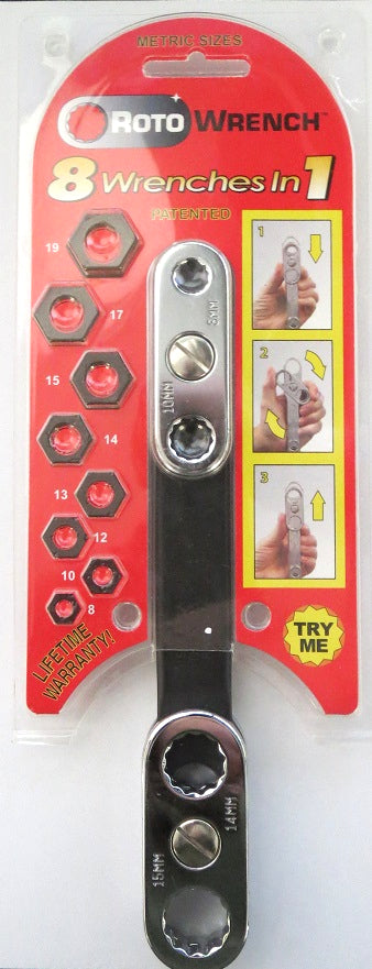 Roto Wrench 99S109 8 Wrenches in 1 Metric Spin Lock Design